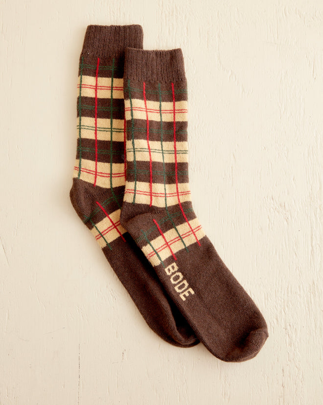 County Plaid Socks - Multi – Bode France
