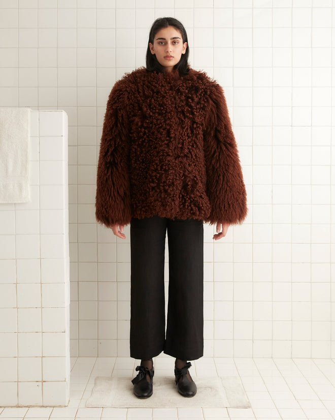 Crane Shag Shearling Coat - Brown – Bode France